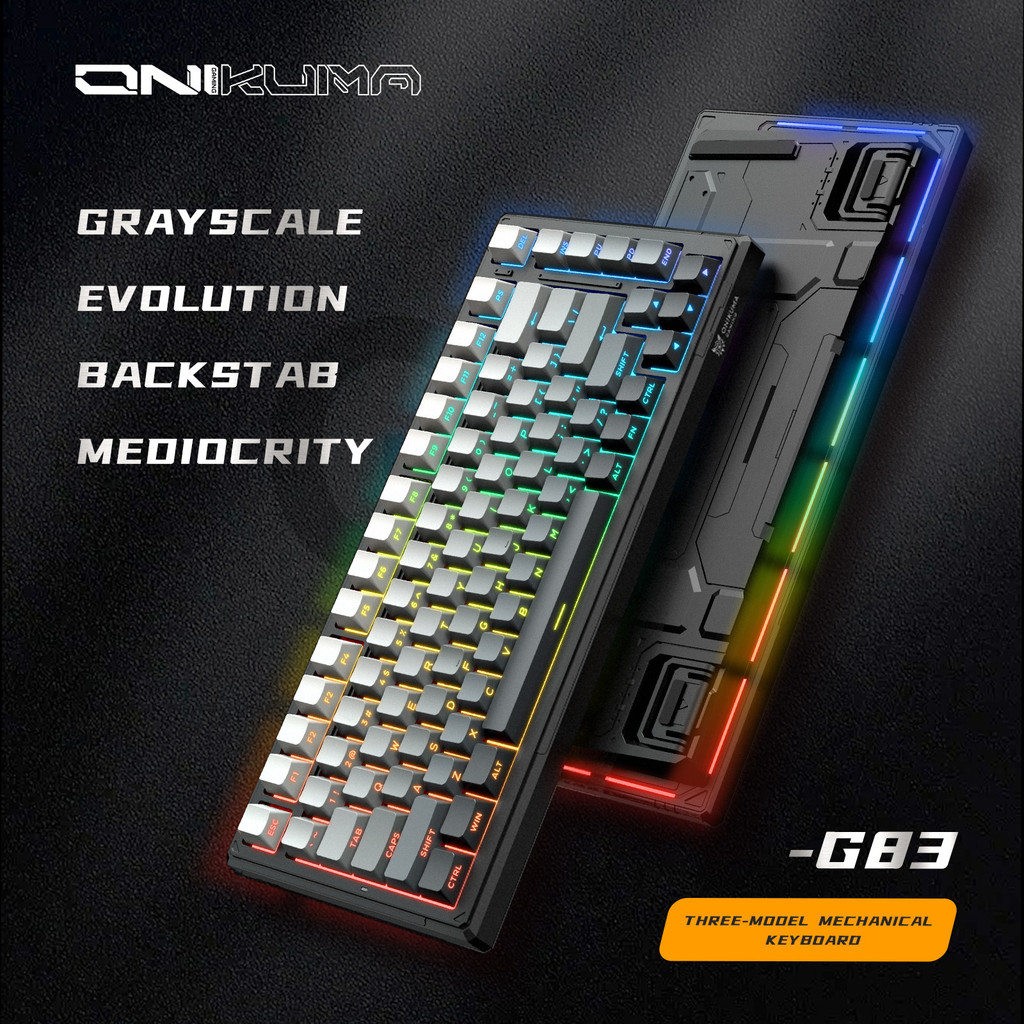 ONIKUMA G83 Series 2.4G คีย์บอร์ดเกมไร้สายบลูทูธพร้อมสาย RGB | Shopee ...