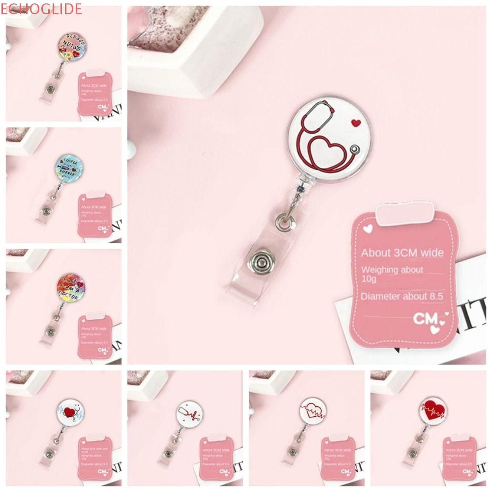 ECHOGLIDE พยาบาล Retractable Badge Reel, ID Card Accessories Simplicity ...