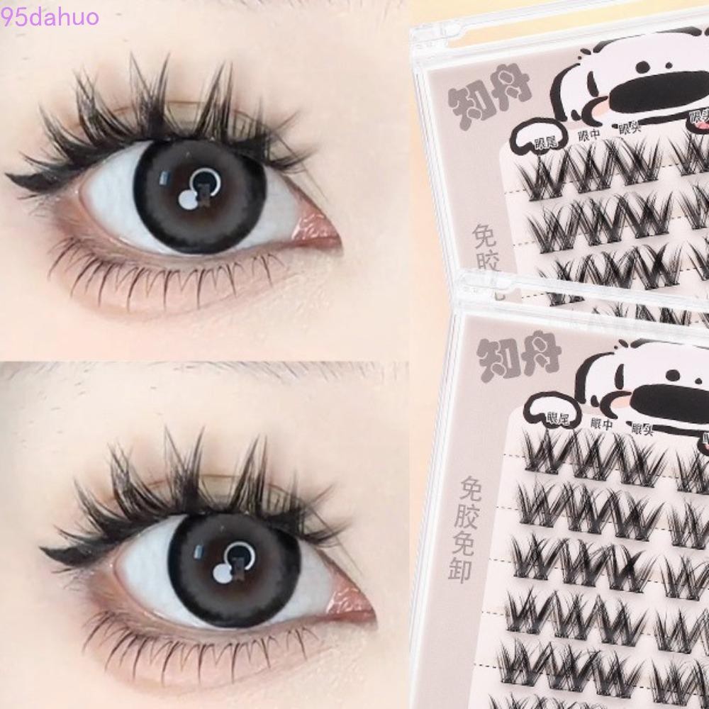 DAHUO Self-กาวLash Clusters,DIY Wispyกาวขนตาปลอม,น่ารักReusable Mangaแต่ละกาวฟรีปลอมขนตาสาว ...