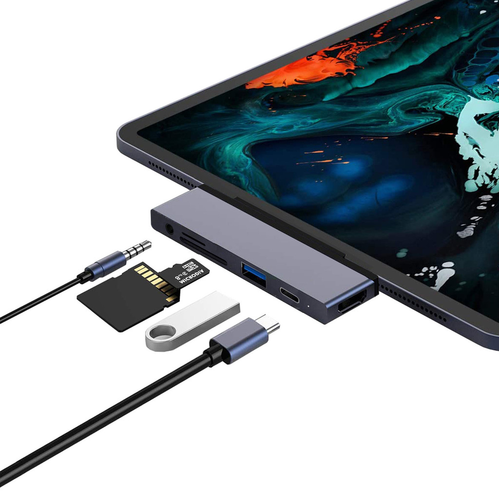 适用 ipad pro USB3.1多合一扩展坞 Type-C转HDMI六合一HUB集线器 | Shopee Thailand