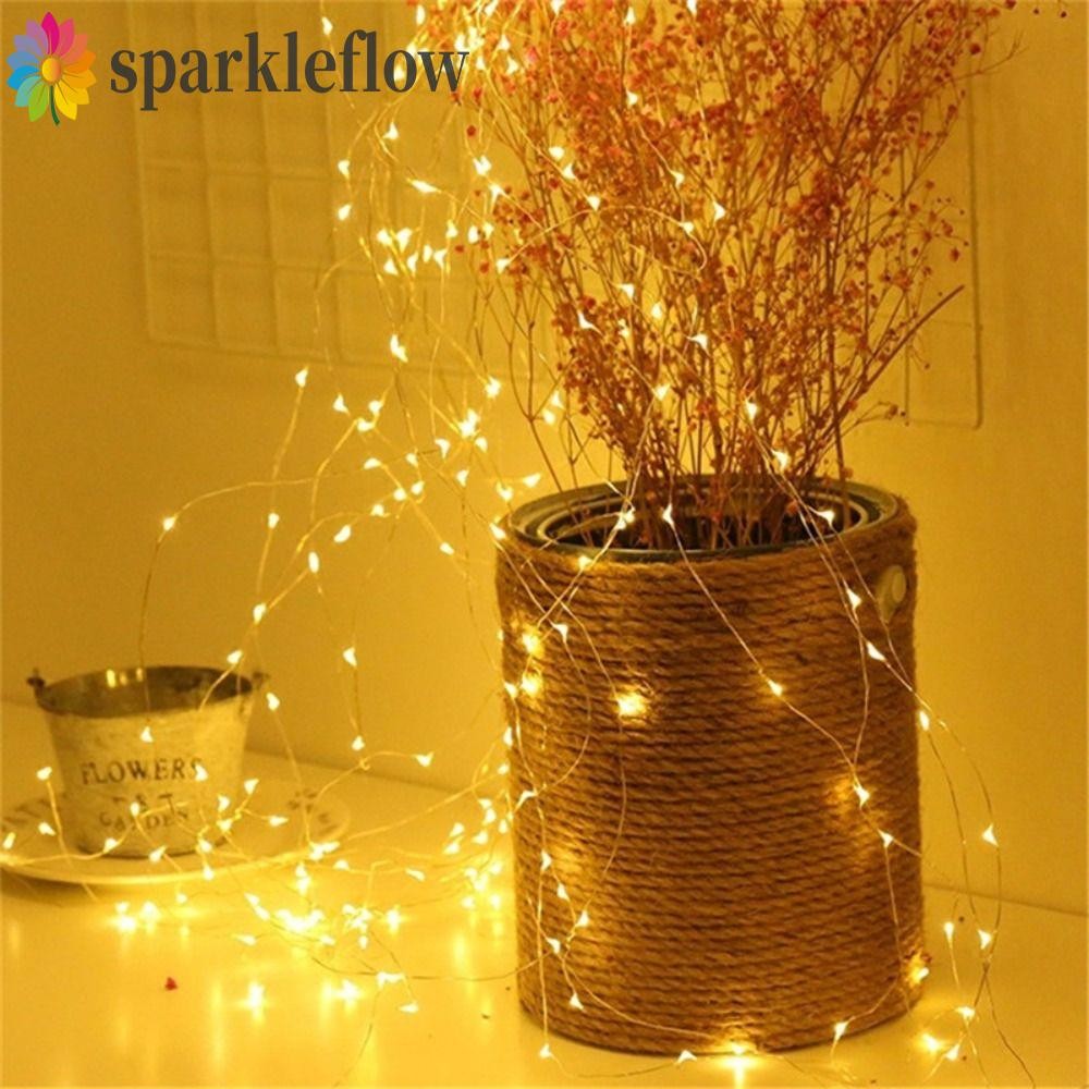 SPARKLEFLOW ไฟ LED สายไฟทองแดง, 1 ม. / 2 ม./3 ม. ไฟนางฟ้าหลากสี, ตกแต่งทําด้วยมือ ปรับให้ได้ PVC ...
