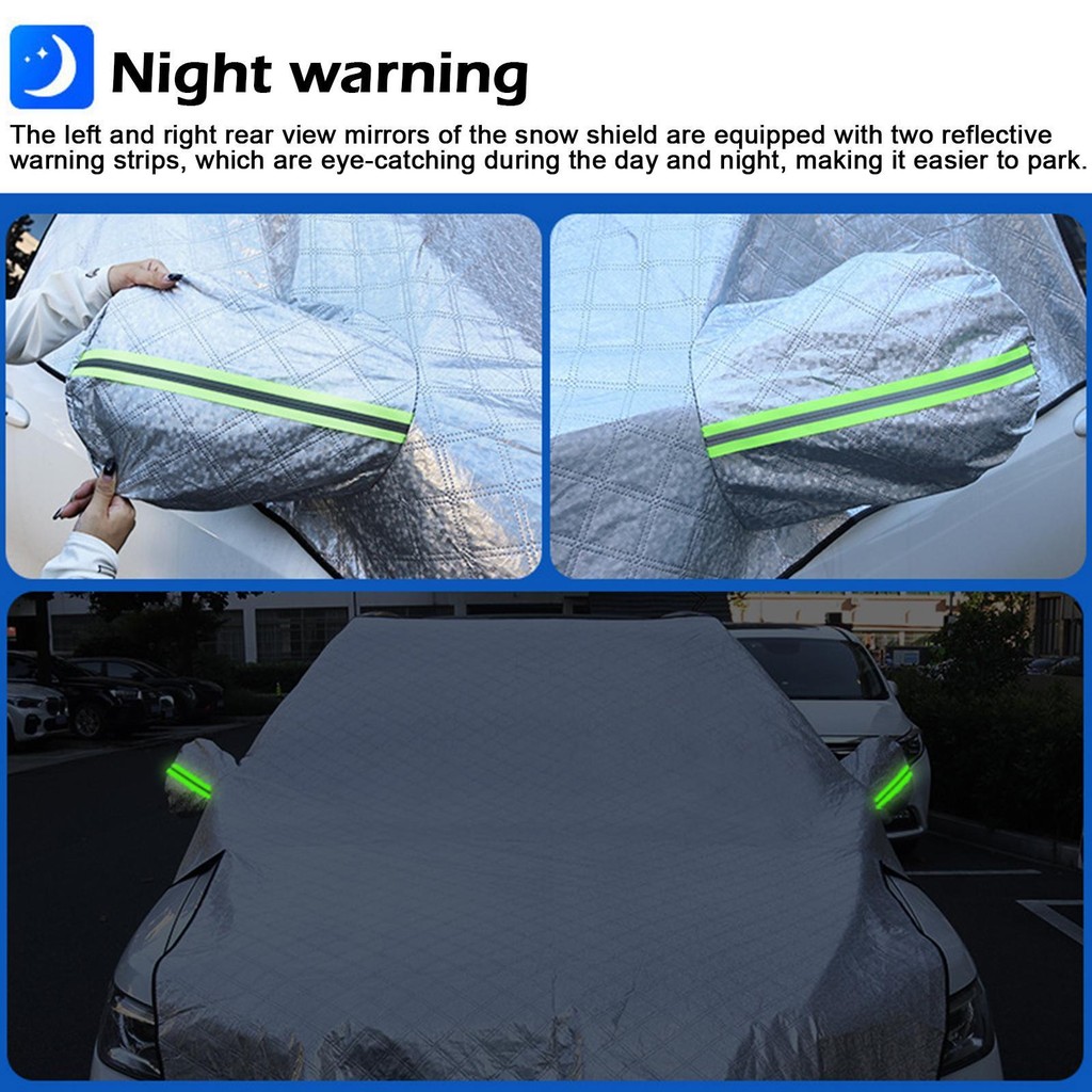 7 ชั้นหนา Windshiled ฝาครอบฝาครอบกระจกรถยนต์ด้านหน้าป้องกันขนาดตัวรถ ...