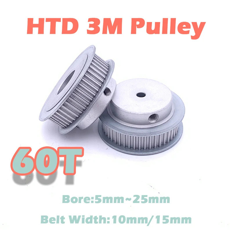 HTD 3M Timing Pulley 60 ฟันเข็มขัดกว้าง 10 มม.15 มม.60 ฟัน HTD 3M ล้อ ...