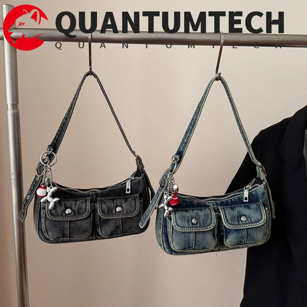 QuantumTech Retro Denim Bag สไตล์ยุคY2K 숄เดอร์แบ็กแบบขวาง ดีไซน์เก๋เหมือนสไปซ์เกิร์ล สำหรับถือ ...