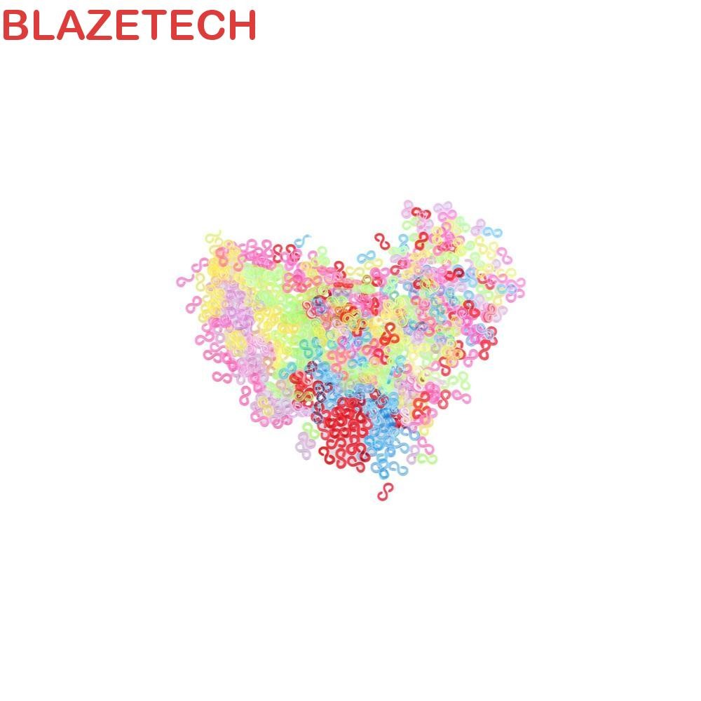 BLAZETECH 500 ชิ้นอะคริลิค S คลิป, สีสัน Clasp โปร่งใส Loom Bands Braid Hook, Loom ยางรัด ...