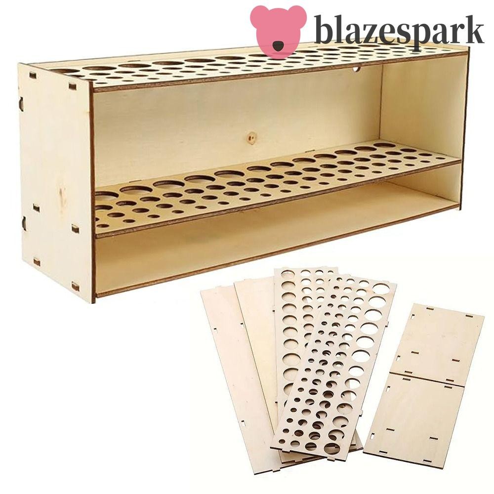 BLAZESPARK แปรงทาสี, กรอบไม้แปรงสีน้ําในครัวเรือน Rack, Simple DIY ประหยัดพื้นที่ 67 หลุมโต๊ะ ...