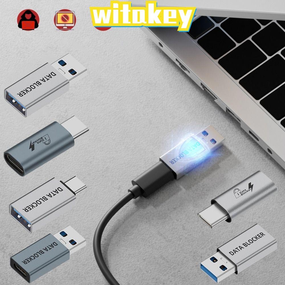 WITAKEY USB Data Blocker เฉพาะชาร์จปฏิเสธ Haking USB Type-C Defender, ป้องกันความเป็นส่วนตัว ...