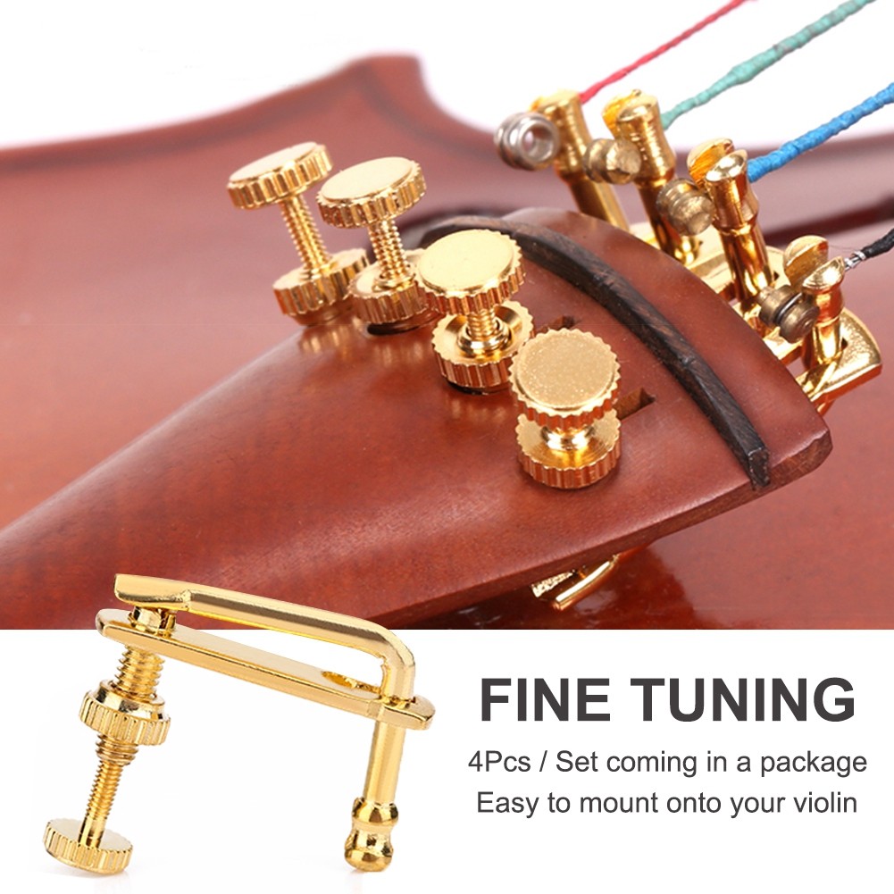 String Fine Tuner Adjuster Gold ไวโอลินชิ้นส่วนสำหรับ 4/4 | Shopee Thailand
