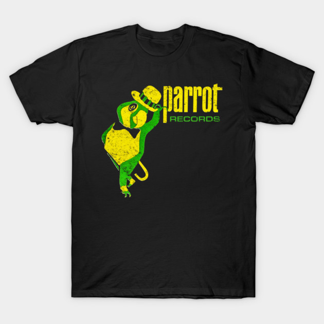 เสื้อยืด Vintage Parrot Records T-Shirt แท้ Cotton 100% สีพื้น การ์ตูน ...