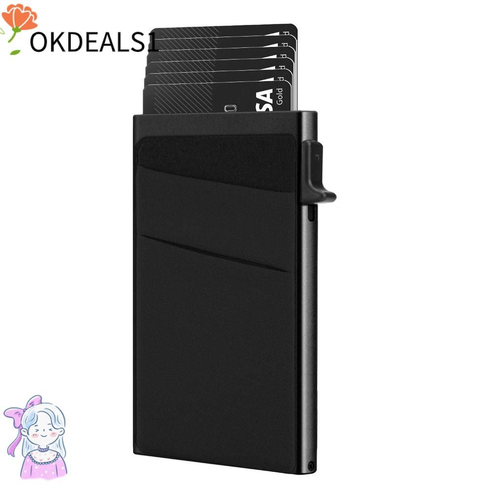 Mini Card Wallet อะลูมิเนียม อัตโนมัติสำหรับบัตร สีดำแดงเทา ทนทาน เหมาะ ...