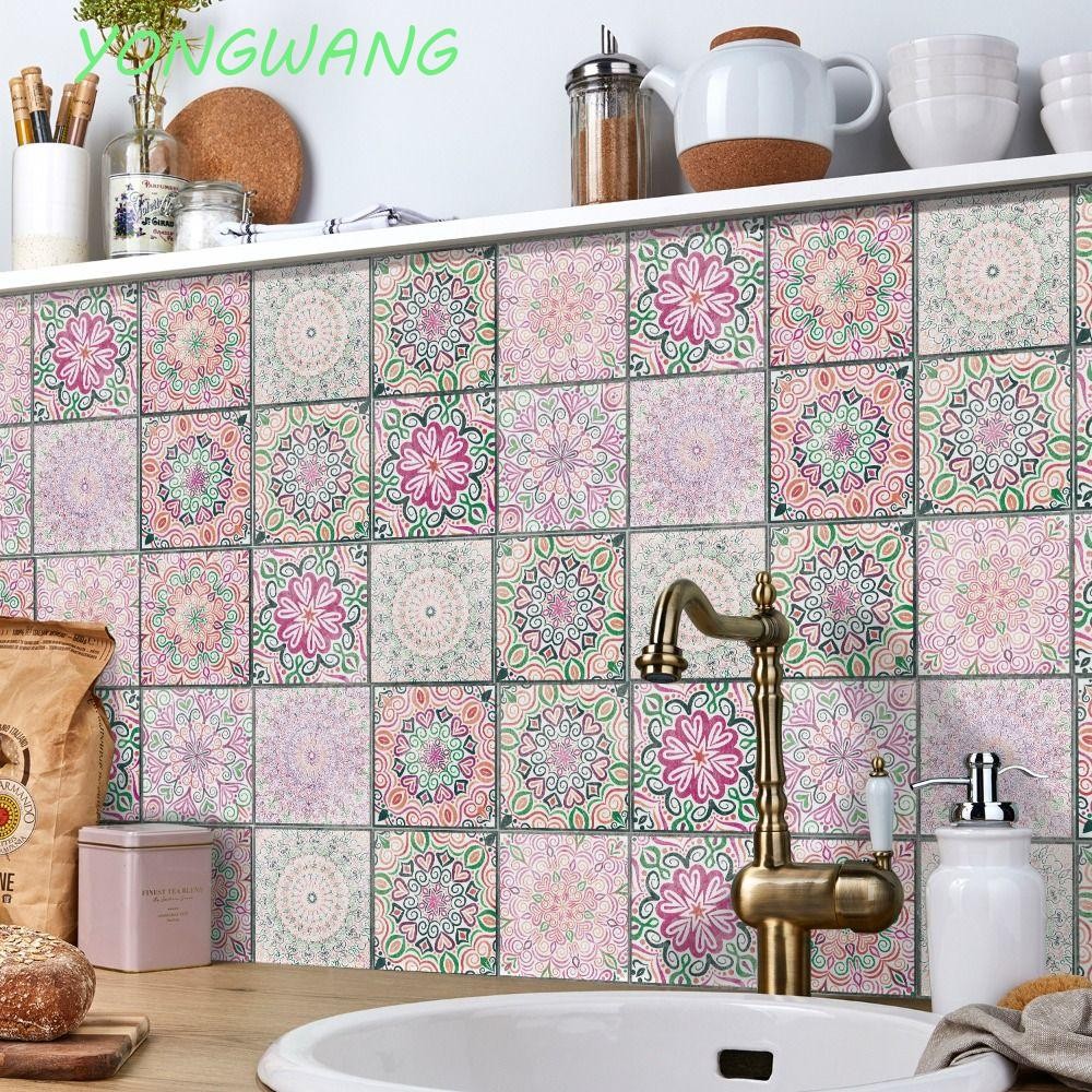 YONGWANG 24 ชิ้น/เซ็ต ติดผนังได้ง่าย Mandala สไตล์ สติกเกอร์ติดผนัง ...