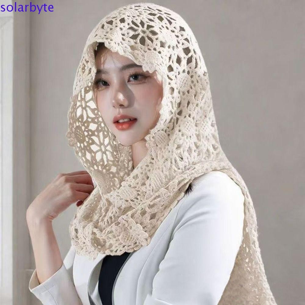 SOLARBYTE ผ้าคลุมไหล่ลายโครเชต์ แคปดอกไม้สำหรับผ้าคลุมไหล่ ของแต่งกายเพื่อเสริมสไตล์เสื้อผู้หญิง ...