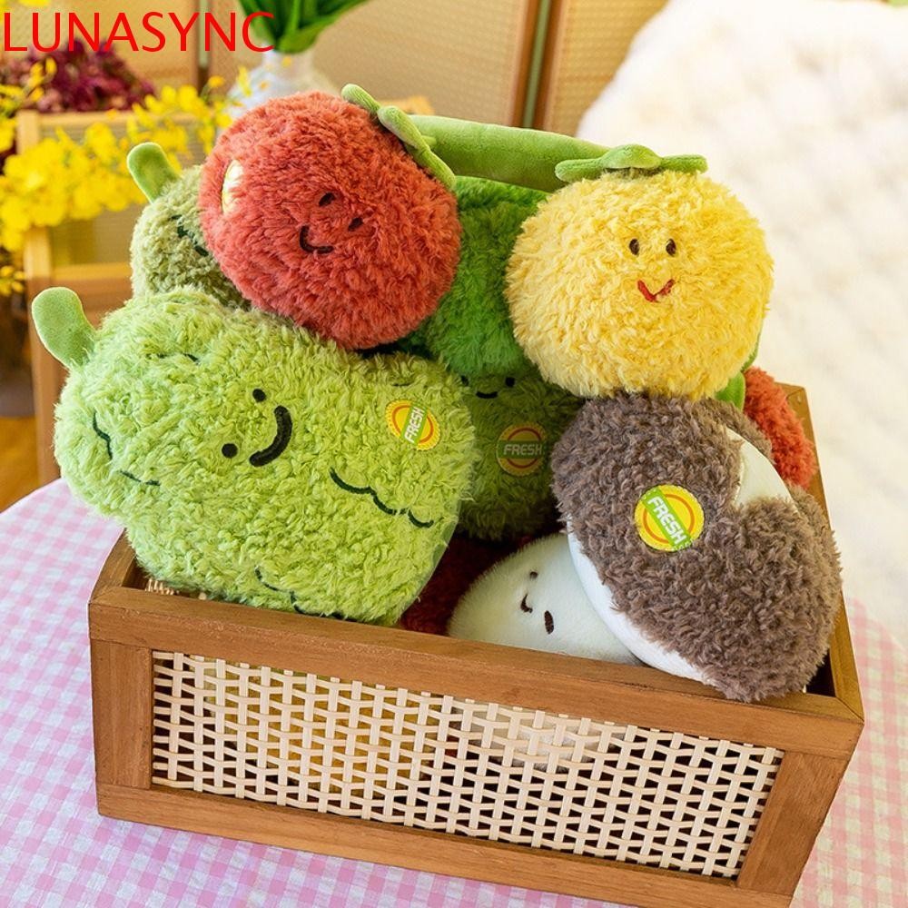 LUNASYNC Fruit&Vegetable Plush Toy, Smile Face Garlic ผักตุ๊กตา ...