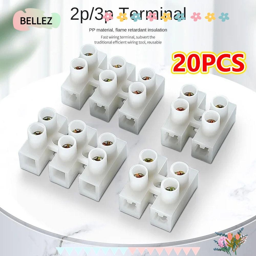 BELLEZ 20 ชิ้น LED Light Terminal Block, 2 In 2 Out 3 In 3 Out 10A ...