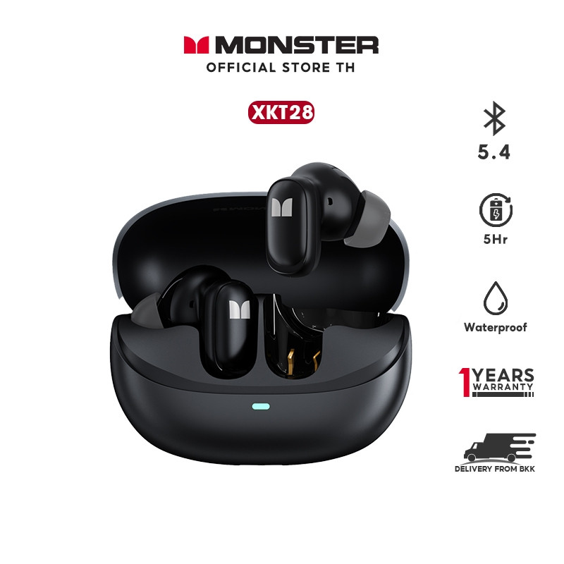 Monster XKT28 BT 5.4 หูฟังบลูทูธ หูฟังไร้สาย หูฟังคุยสาย ฟังเพลงเบสแน่น ...