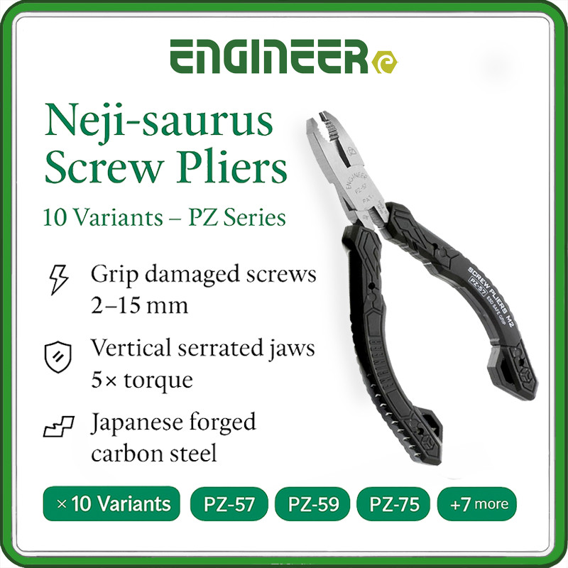ENGINEER “Neji-saurus” Screw-Removal Pliers - PZ-Series (79,78, 75, 60 ...