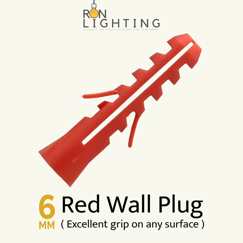 Heavy Duty 6 มม.Dinding PVC สกรู Wall Plug Fastener Filler Wallplug ...