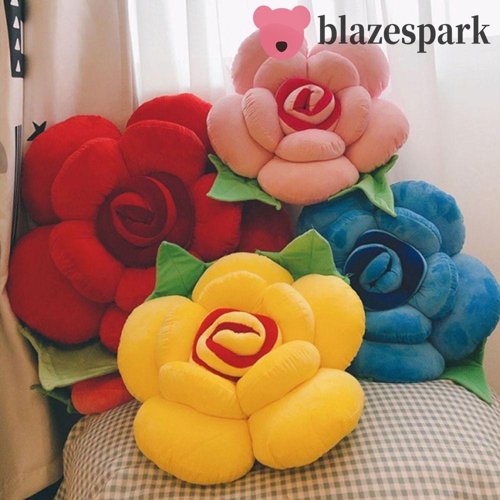 BLAZESPARK Rose Pillow, INS สไตล์ 3D หมอนนุ่มรูปดอกไม้ขนาดใหญ่สำหรับการตกแต่งบ้าน | Shopee Thailand