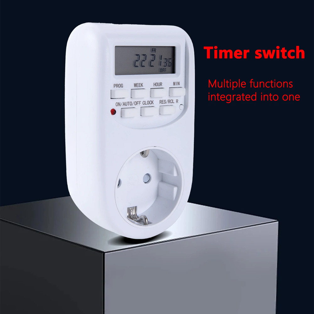 Eu Plug Timer Switch ประหยัดพลังงานสัปดาห์ชั่วโมง Programmable Digital ...