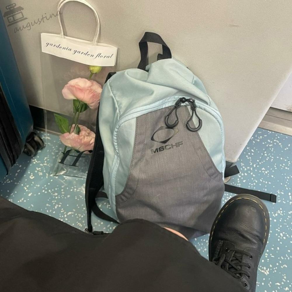 AUGUSTINA MSCHF กระเป๋าเป้สะพายหลัง, กันน้ําสวมใส่ Contrast สี Rucksack ...