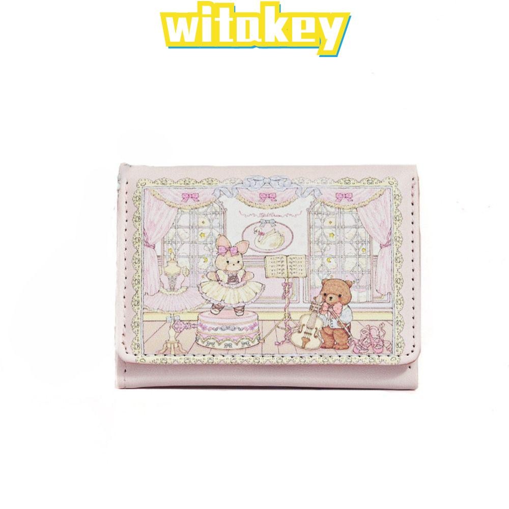 WITAKEY กระเป๋าสตางค์ PU ดีไซน์ลายหมีและกระต่าย หลายช่อง พกพาสะดวก สำหรับหญิง | Shopee Thailand