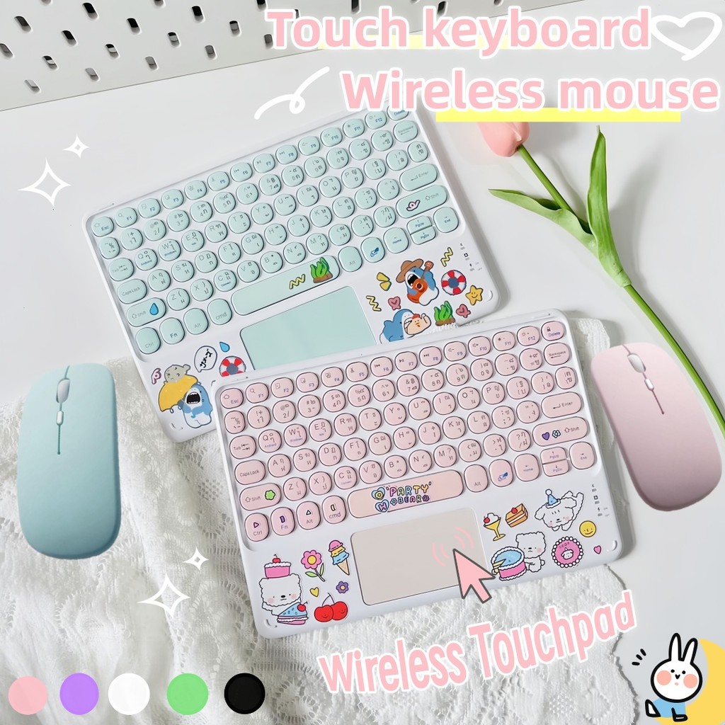 [จัดส่งรวดเร็ว] เทค และไอแพด Cute Thai / English Keyboard Bluetooth ...