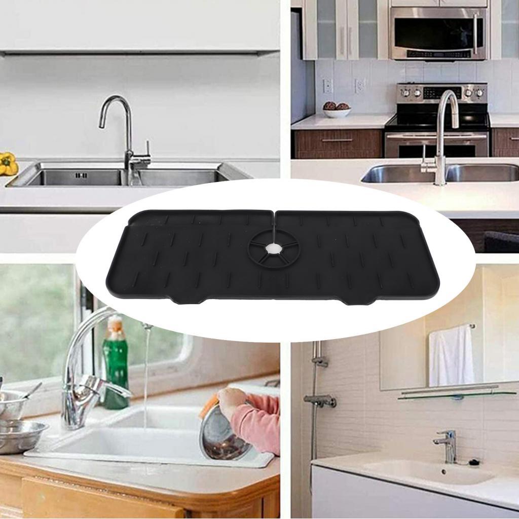 Faucet Water Catcher Mat แผ่นดูดซับป้องกันการออกแบบการระบายน้ำซิลิโคน ...