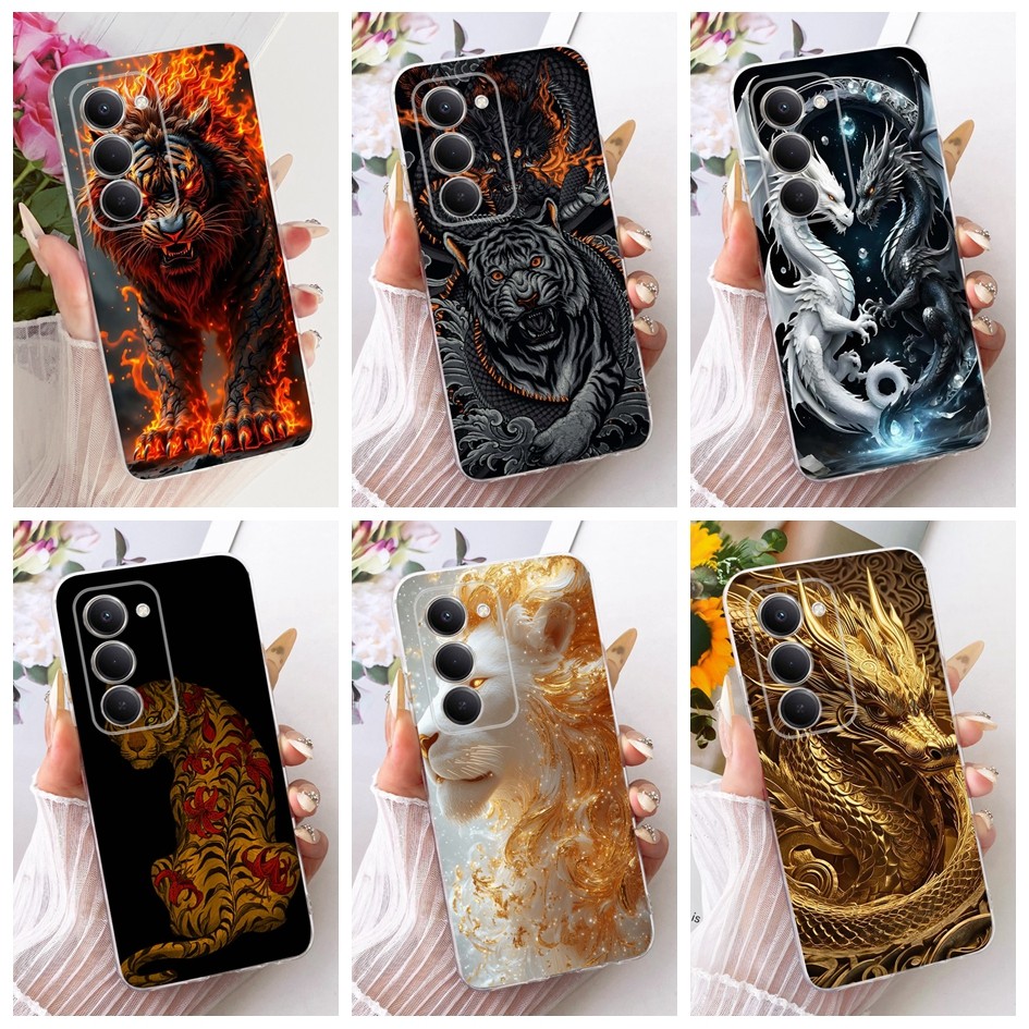 Cool สําหรับ Xiaomi Redmi 15 4G 171 มม.แฟชั่น Dragon Lion Tiger ซิลิโคน ...