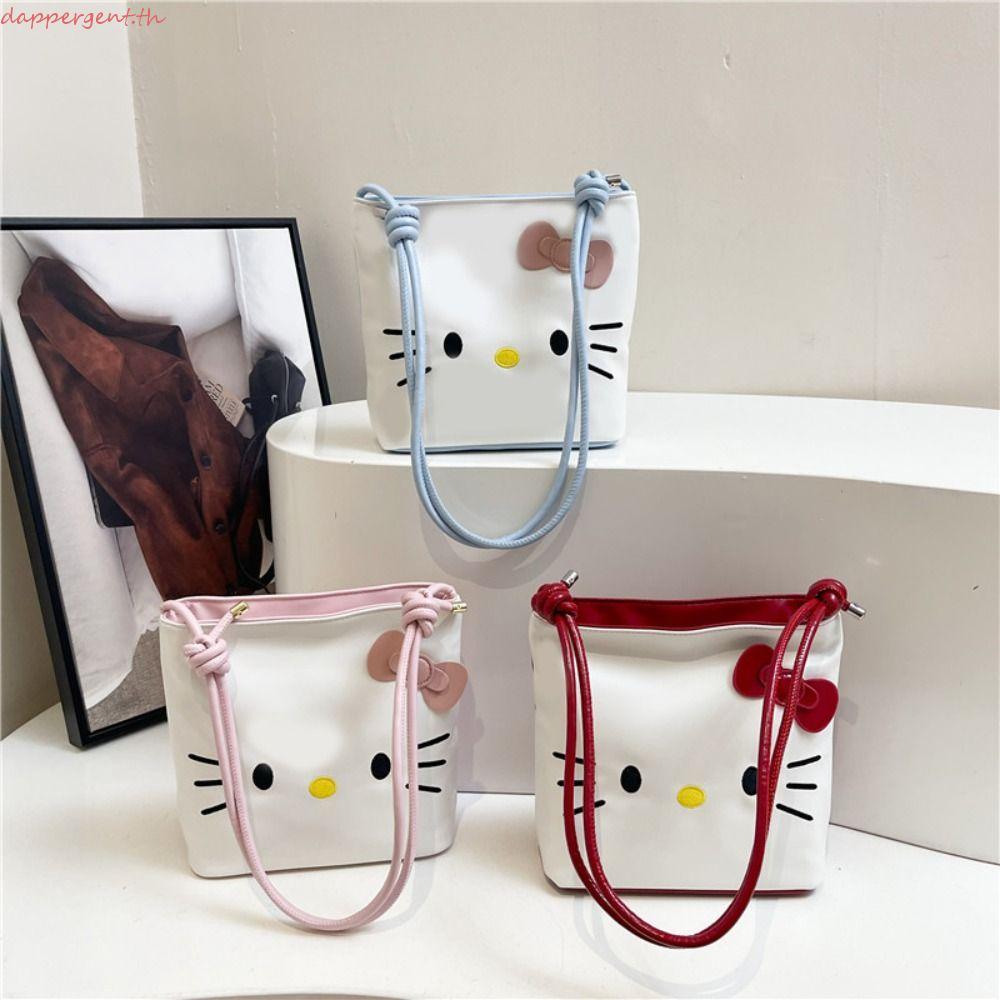 Dappergent Bow Kitty Crossbody Bag กระเป๋าสะพายหน้าอกลายแมวน่ารัก การออกแบบสไตล์การ์ตูนอนิเมะ ...