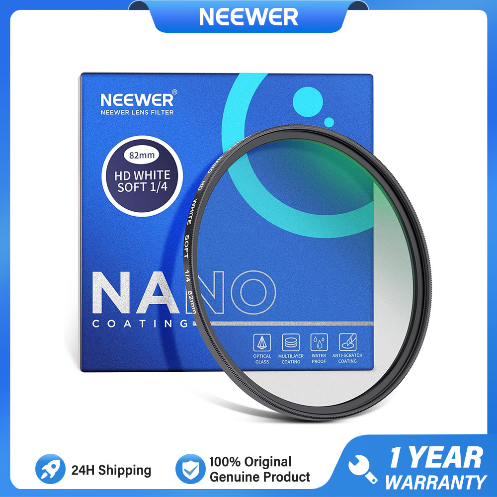 NEEWER 82mm 1/4 Soft White Diffusion Filter พร้อม Diffusion Glow Effect ...