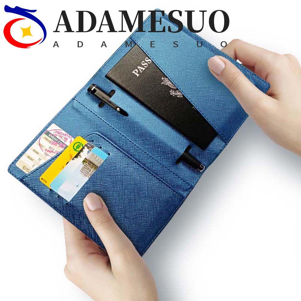 ADAMESUO ผู้ถือบัตร PU หนังแบบพกพาอุปกรณ์เสริมชื่อ ID ที่อยู่บัตรเครดิต ID เอกสารหนังสือเดินทาง ...