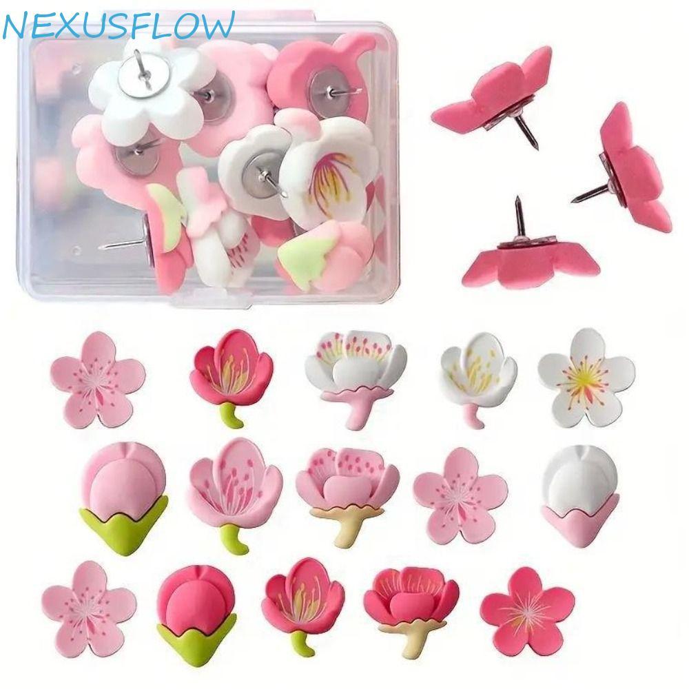 NEXUSFLOW 20/30 ชิ้น Sakura Pushpins, Creative DIY กระดานดํา Push Pins, ตกแต่งบ้านน่ารัก ...