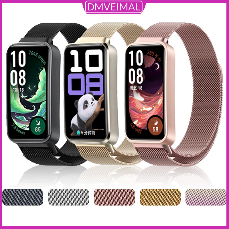 สาย Milanese Loop for Huawei Band 10 9 8 NFC เครื่องประดับสายแม่เหล็ก ...