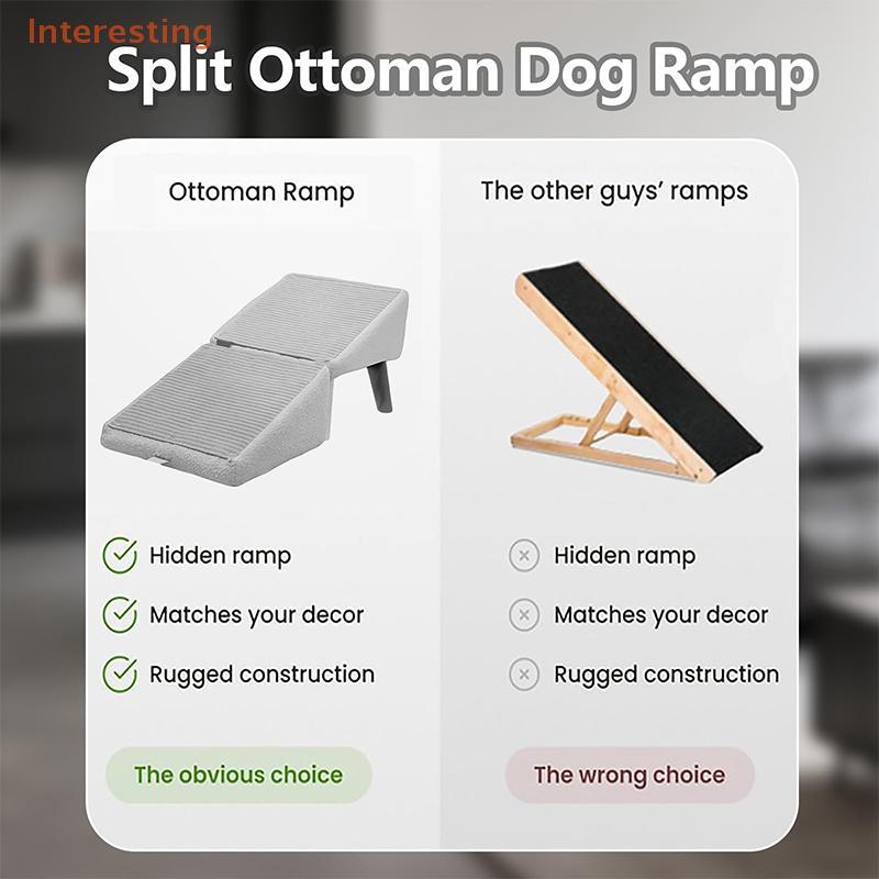 [น่าสนใจ] 2-in-1 Convertible Wooden Home Step Stool Dog Ramp Stair, Dog ...