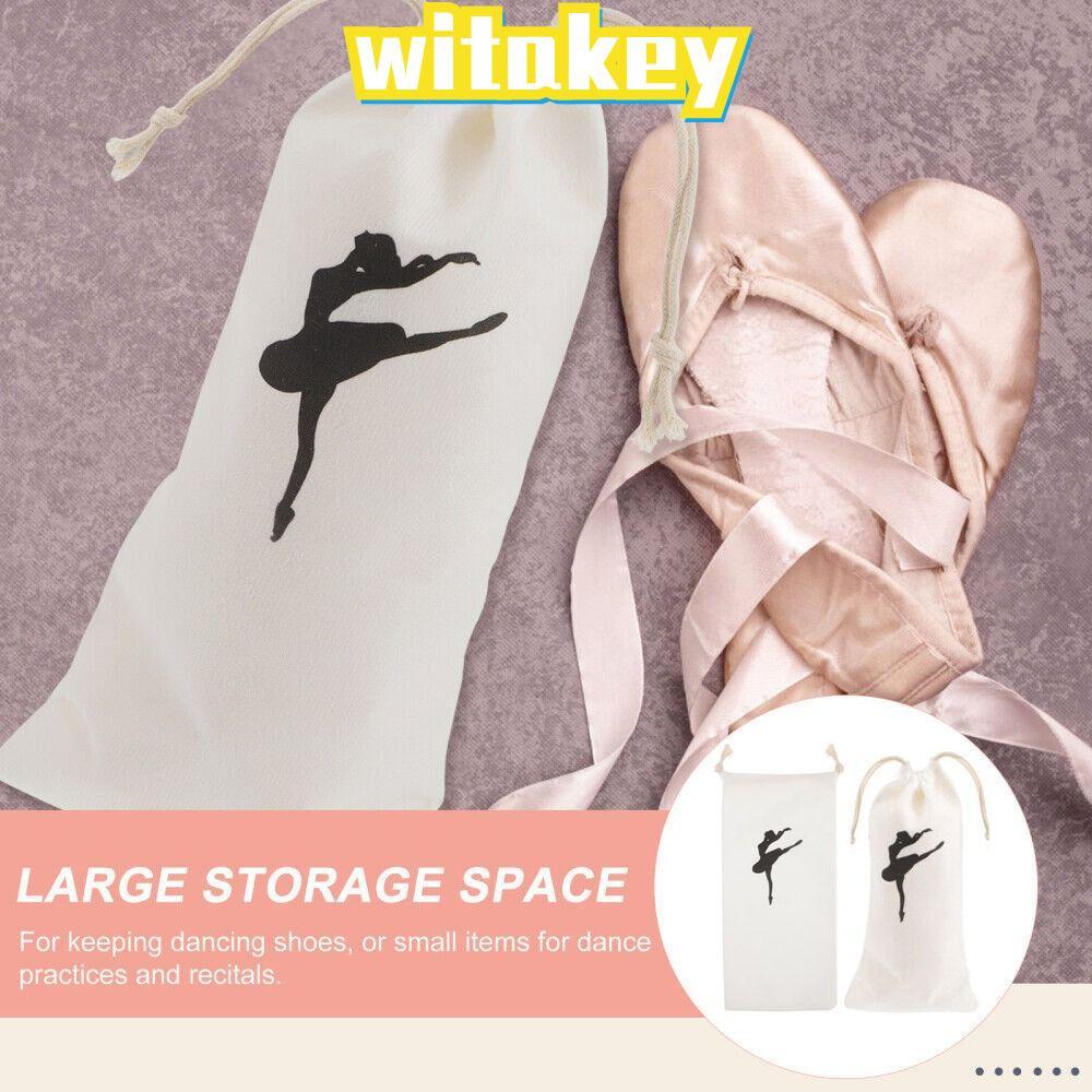 WITAKEY 10 ชิ้นรองเท้าบัลเล่ต์กระเป๋าที่ละเอียดอ่อน Ballet Pointe Shoe กระเป๋าเก็บสุภาพสตรี ...