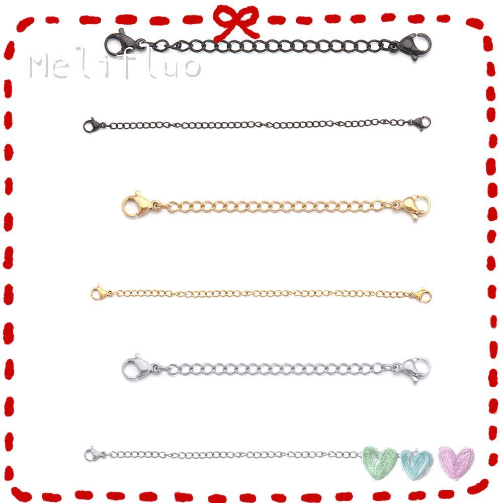 MELIFLUO Extender / Safety Chain Extender ส่วนประกอบทองเงินสีดำสำหรับ ...