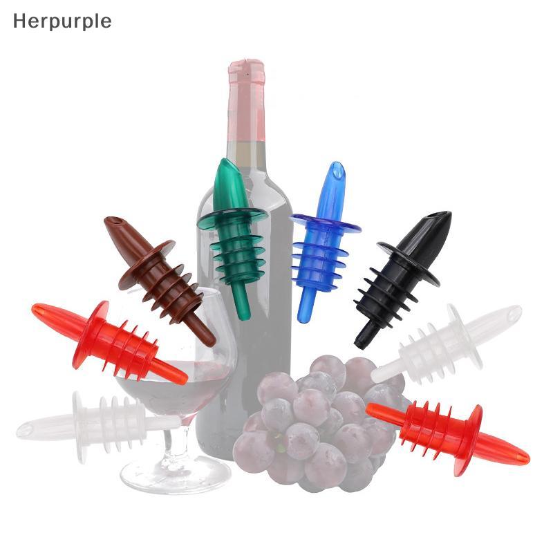 Herpurple 10PCS Free-Flow ขวดเหล้า Pourer ขวดพลาสติก Pourer สุรา Pour ...