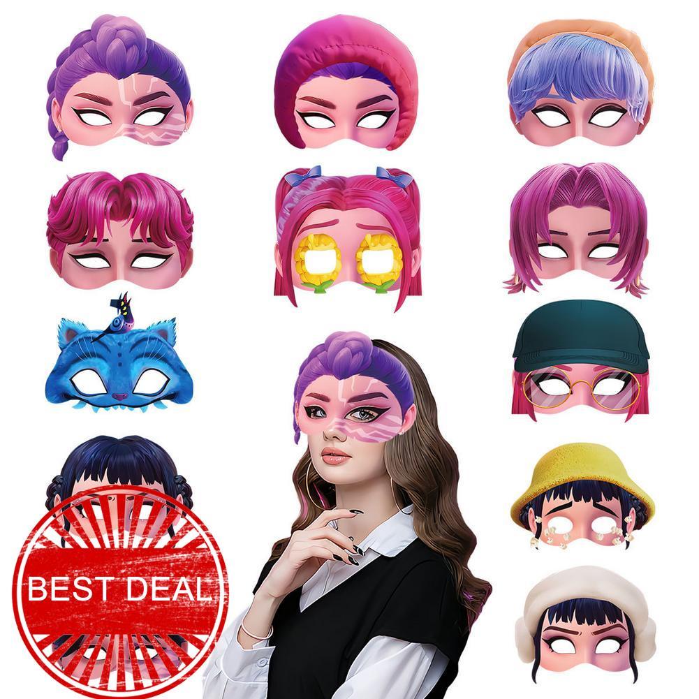 Kpop Demon Hunters Theme Party Photo Props กระดาษ Group Ball Kpop Mask ...