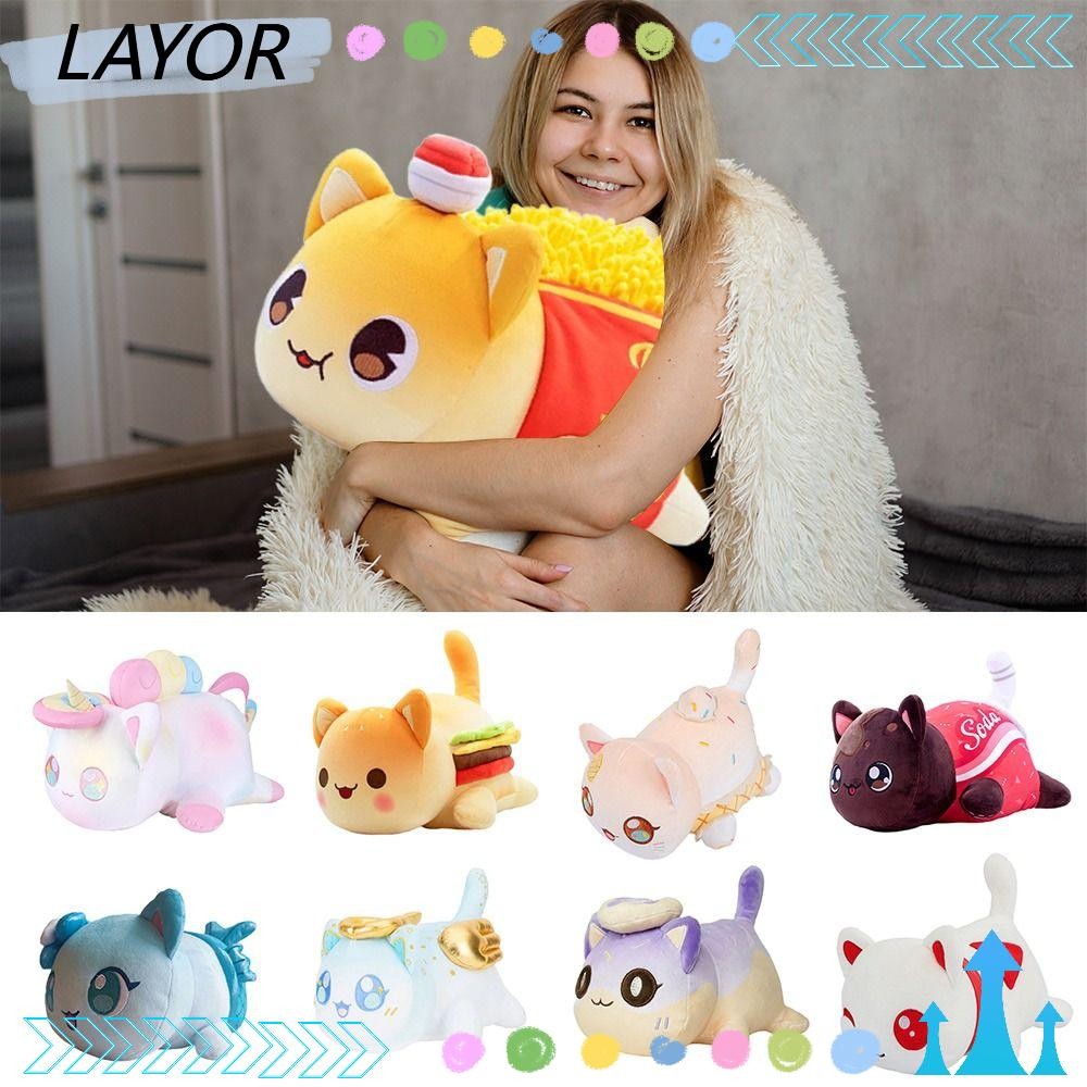 LAYOR Meows แมวตุ๊กตา, French Fries Burger Soft Meemeow Aphmau ตุ๊กตา ...