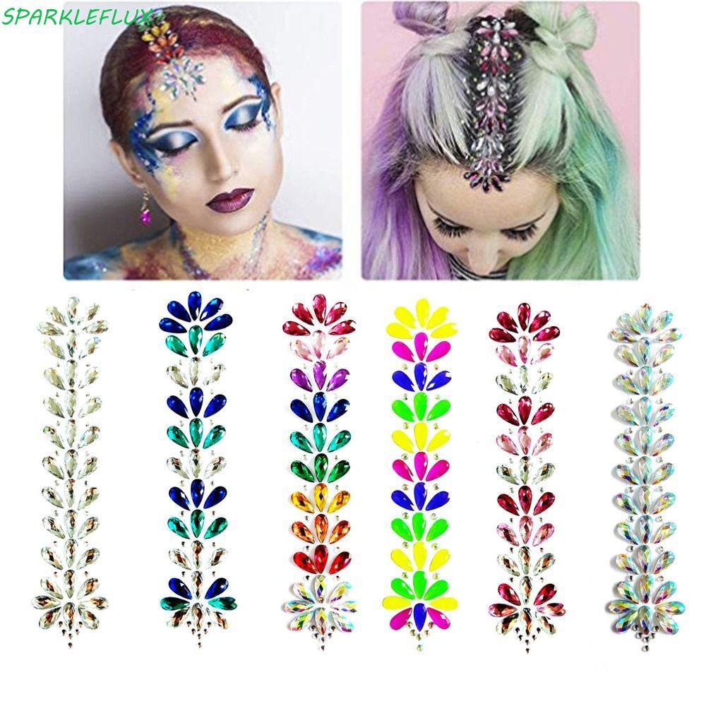 สติกเกอร์ประกายแสง SparkleFlux EDM Tattoo กาวคริสตัลและRhineStone ...