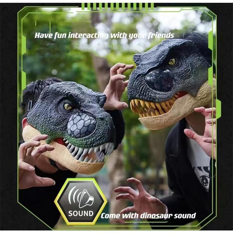 คริสต์มาสคอสเพลย์หน้ากากไดโนเสาร์ Tyrannosaurus Rex cos Velociraptor ฮา ...