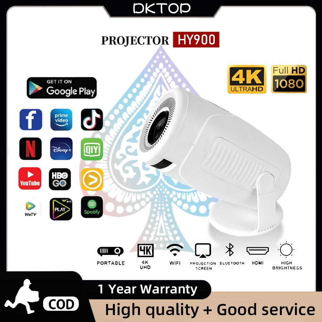 HY900 โปรเจคเตอร์ Android12 Bluetooth 5.0 Wifi 6 โปรเจคเตอร์แบบพกพาใหม่ ...