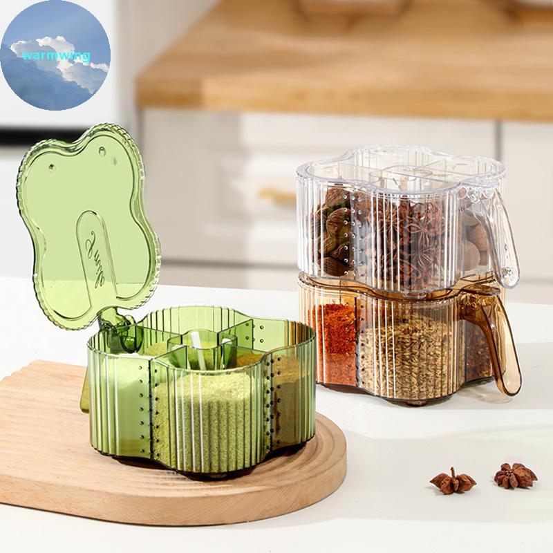 Warmwing โปร่งใสเครื่องปรุงรสกล่องเครื่องเทศผู้ถือ Jar คอนเทนเนอร์ Travel ห้องครัวแห้งสดปลอดภัย ...