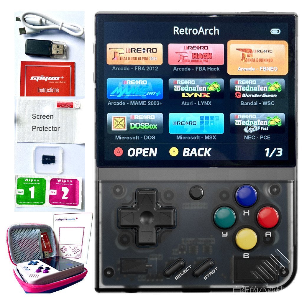 Miyoo mini plus + Kaiyuan มือถือคอนโซลเกมย้อนยุคแบบพกพา GBA เกม PS1 ...