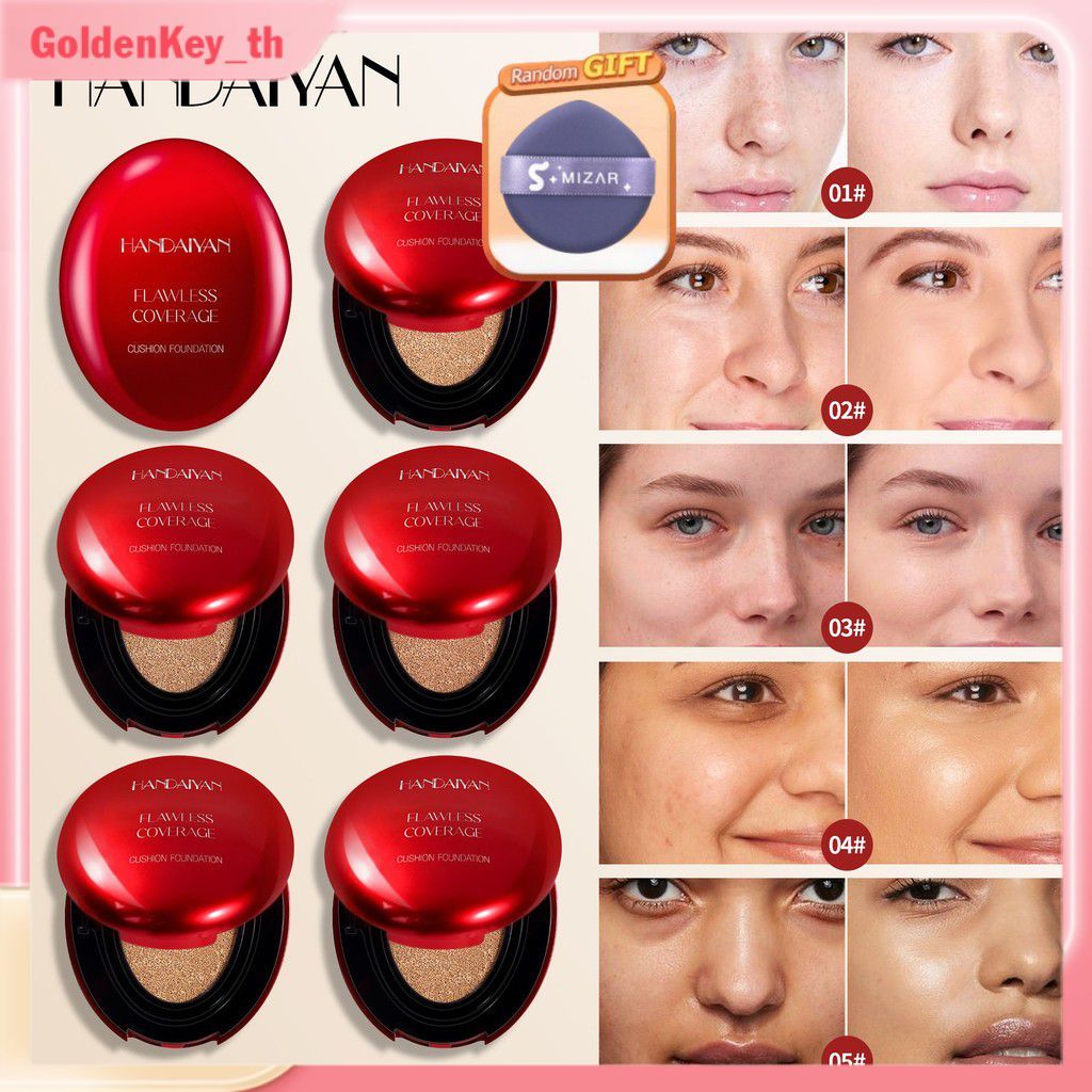 【ของขวัญฟรี】handaiyan Air Cushion Foundation Light Natural Moisturizing ...