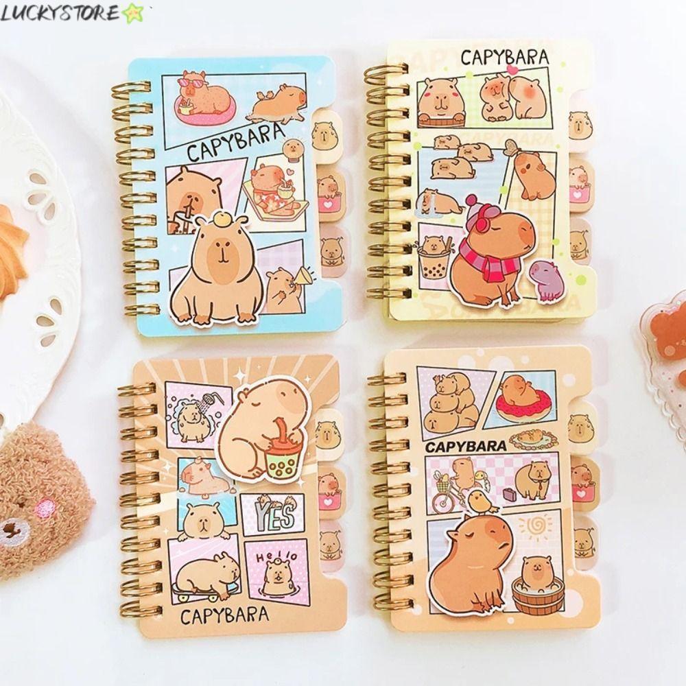LUCKYSTORE 1 ชิ้น Mini Planner Notebook, kawaii Capybara Diary Notepad ...