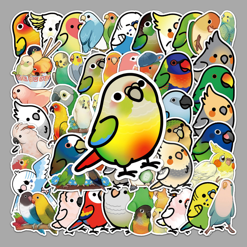 [Meow.Sensei] 50 แผ่นParrot Graffitiสติกเกอร์Cross-Borderการ์ตูนสัตว์ ...