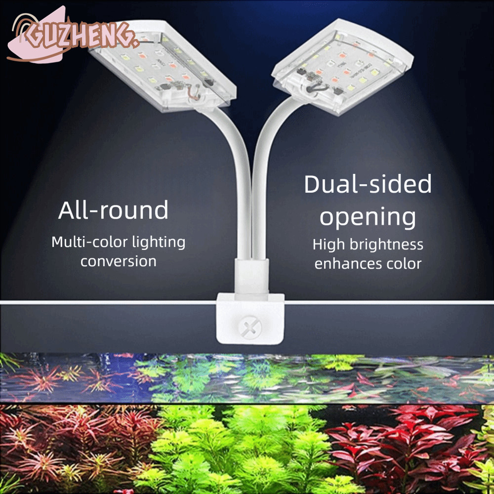 GUZHENG ไฟแบบหนีบตู้ปลา, ไฟสี 6 W/12 W อุปกรณ์ตู้ปลา, โคมไฟตกแต่ง โคมไฟ ...