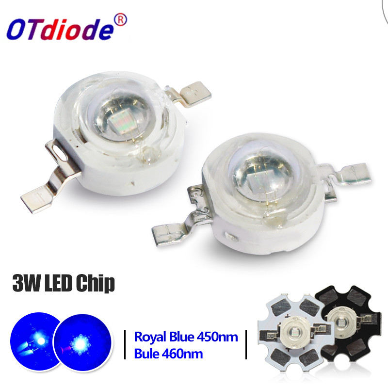 Led Diode 3W Blue High Power Chip Royal Blue 440nm 450nm 460nm 465nm ...