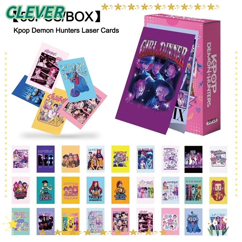 CLEVER 55pcs Kpop Demon Hunters Photocards, อะนิเมะ Rumi Mira Zoe Huntrix Gril Demon Hunters ...